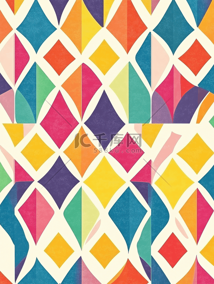 矢量无缝几何图案简单设计装饰格子纹理明亮的颜色背景高清摄影大图-千库网