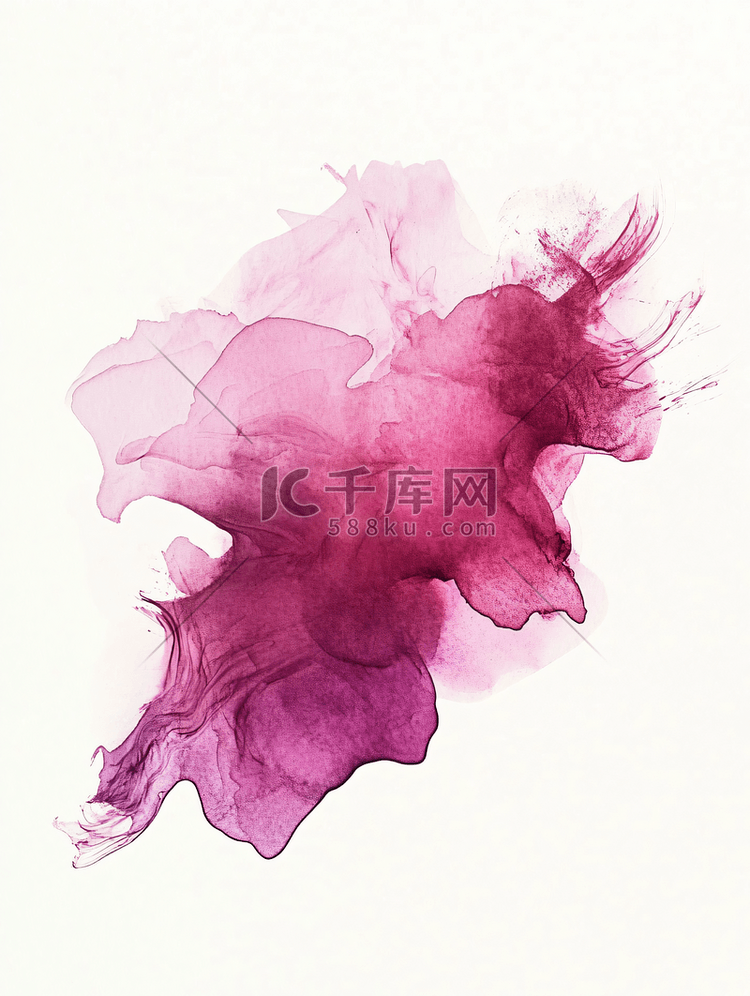 抽象粉红色流动墨水水彩纹理背景高清摄影大图-千库网