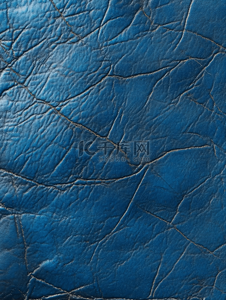 特写旧复古蓝色皮革纹理背景高清摄影大图-千库网