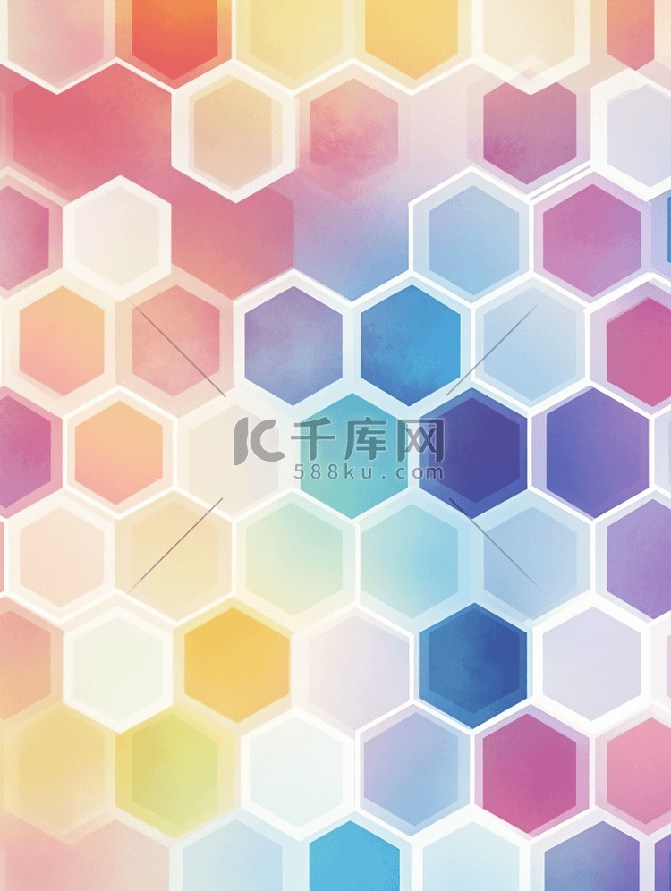 矢量无缝几何简单图案薄网格纹理抽象简约六边形背景高清摄影大图-千库网