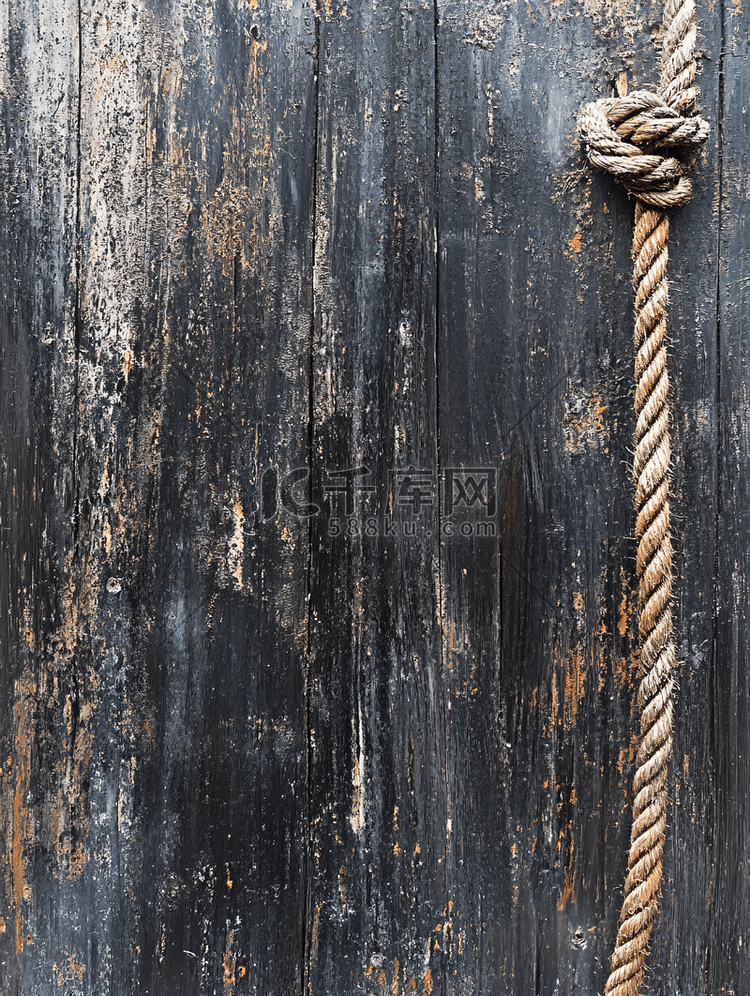 老绳子和木质纹理高清摄影大图-千库网