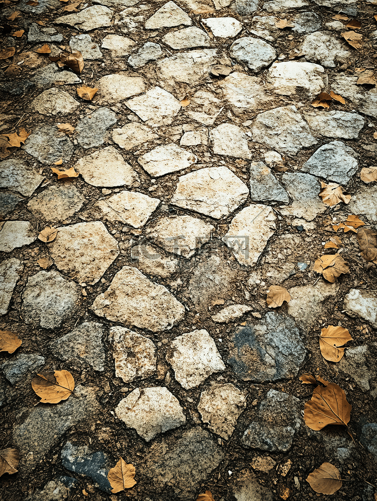 棕色石头路面背景纹理高清摄影大图-千库网
