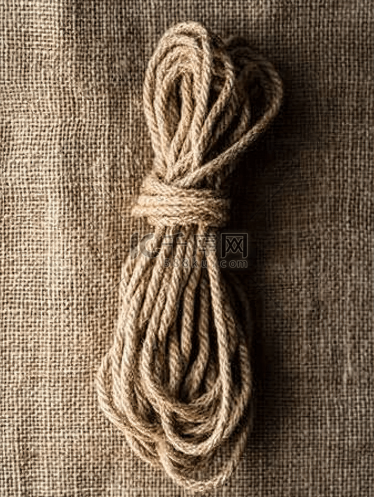 纸板纹理背景上的绳子高清摄影大图-千库网