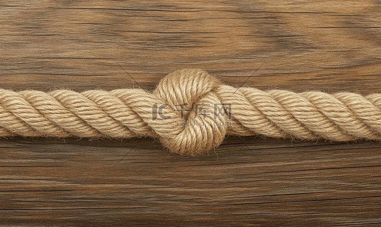 绳子与木材纹理背景上结高清摄影大图-千库网