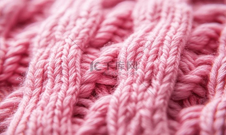 作为抽象背景的粉色针织毛衣纹理的特写照片高清摄影大图-千库网