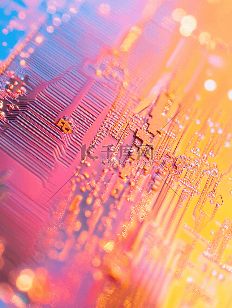 计算机芯片特写的纹理高清摄影大图-千库网