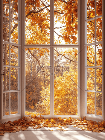 秋日窗景图片-秋日窗景素材-秋日窗景模板图片下载-千库网
