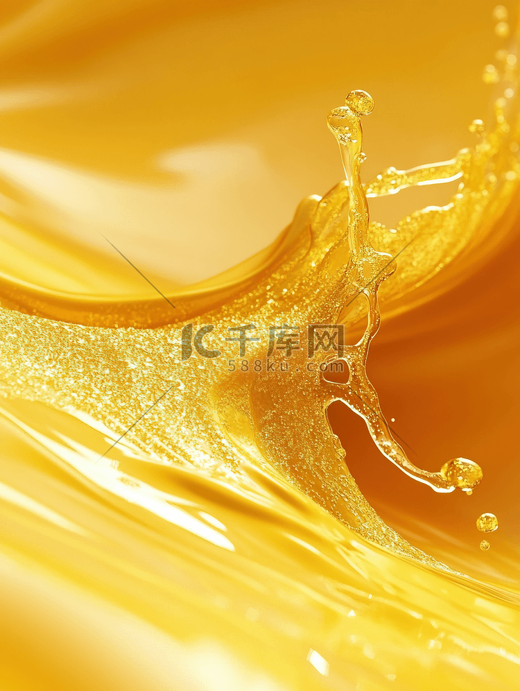 荧光涂料混合流背景上的金色纹理高清摄影大图-千库网