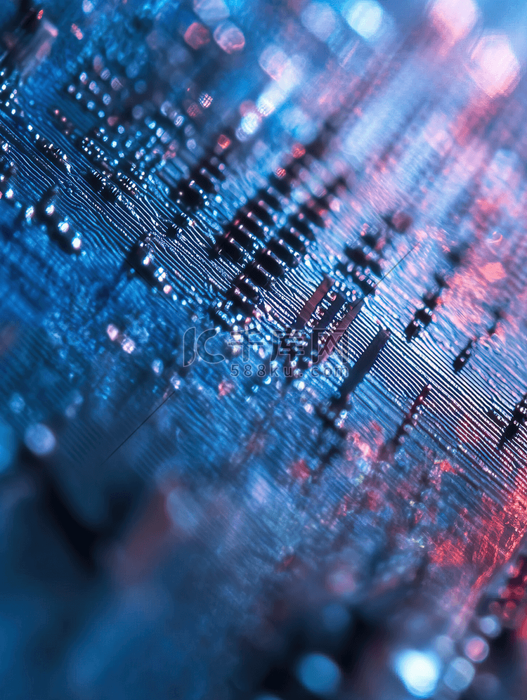计算机芯片特写的纹理高清摄影大图-千库网