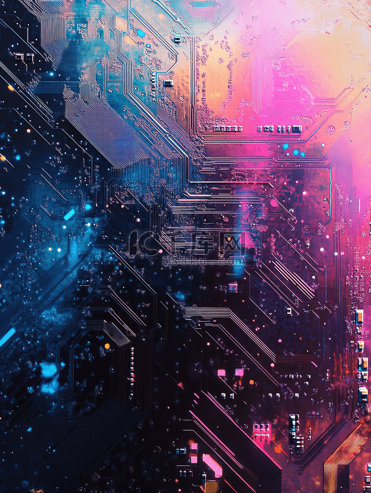 计算机芯片特写的纹理高清摄影大图-千库网