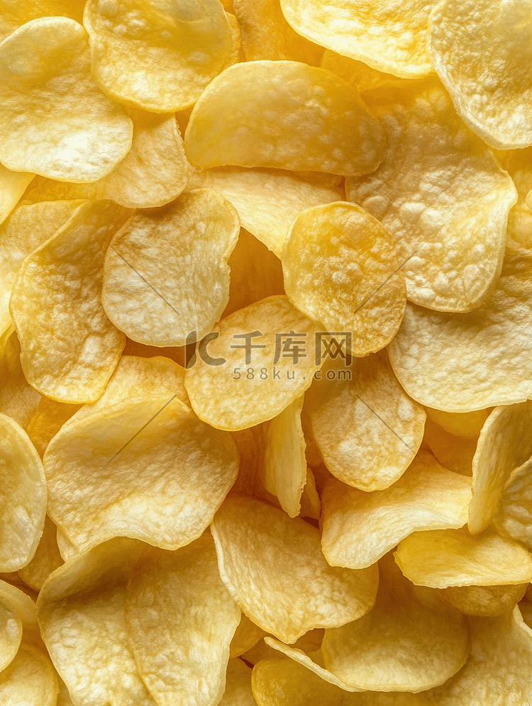 薯片散射纹理或背景的特写镜头高清摄影大图-千库网