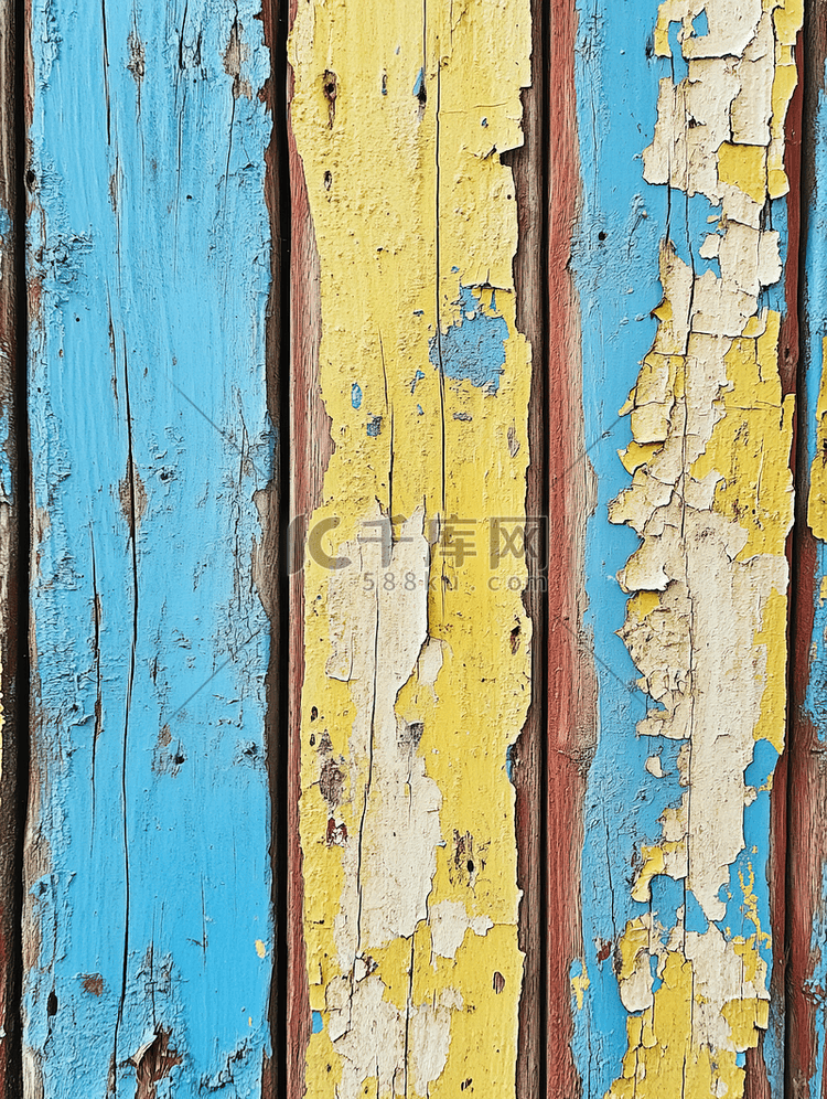 油漆剥落的木质纹理高清摄影大图-千库网