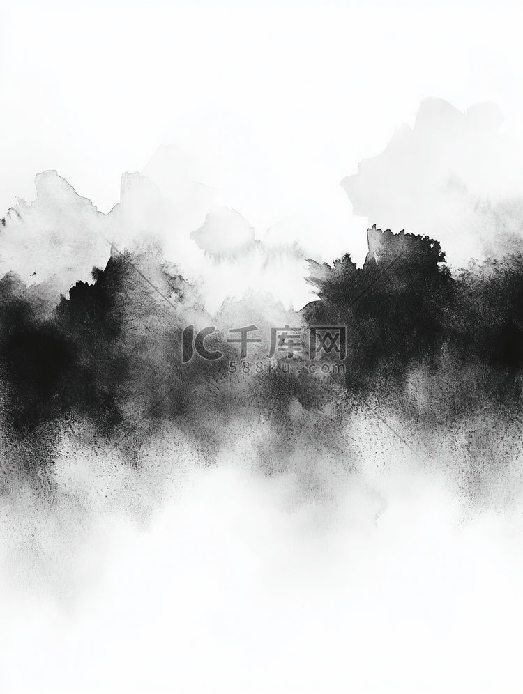 黑白水彩画水彩画纹理高清摄影大图-千库网