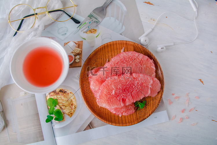 美食水果红色柚子果肉(31)高清摄影大图-千库网