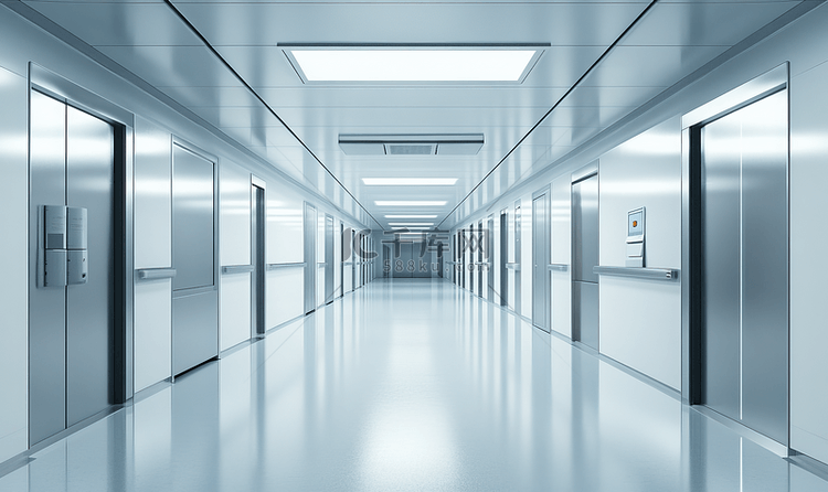 3d渲染走廊走廊实验室科幻抽象背景图片免费下载-千库网