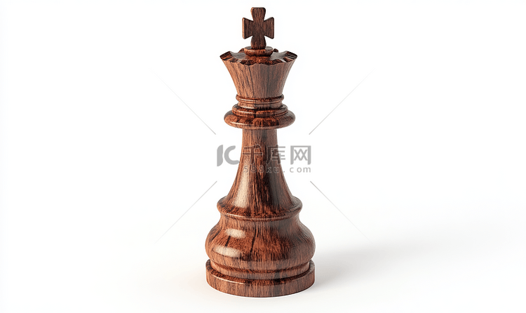 国际象棋皇后赢得国王3d渲染隔离在白色背景图片免费下载-千库网