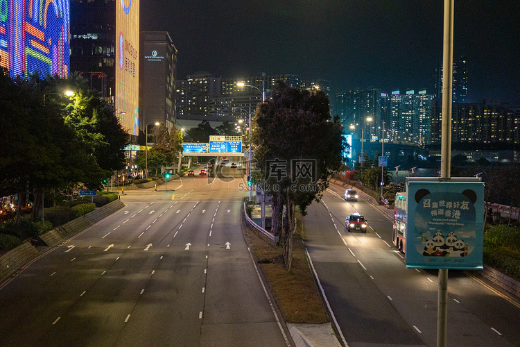 香港九龙尖沙咀夜晚街头夜景高清摄影大图-千库网