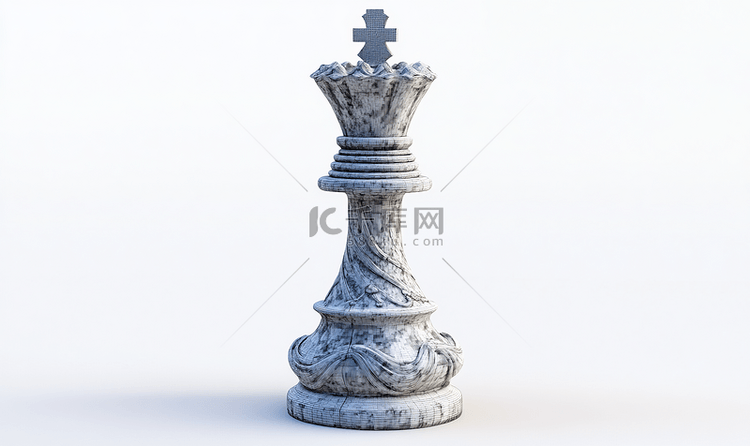 国际象棋皇后赢得国王3d渲染隔离在白色背景图片免费下载-千库网