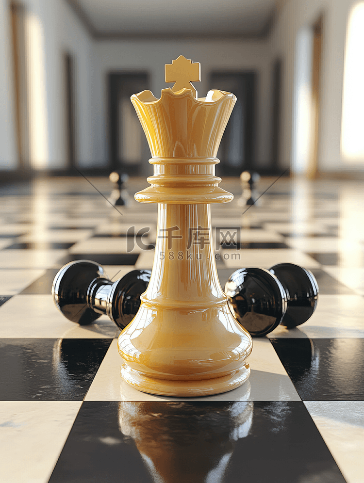 国际象棋棋子3d插图棋子从国王的棋盘上扔出来背景图片免费下载-千库网