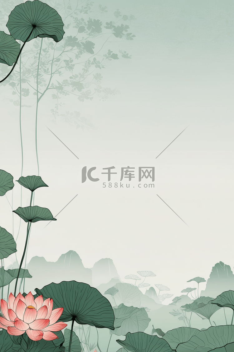 田野有一朵粉红色莲花图片高清摄影大图-千库网