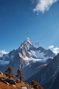 四姑娘山主峰图片高清摄影大图-千库网