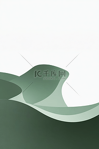 白色背景中间绿色波浪图片高清摄影大图-千库网