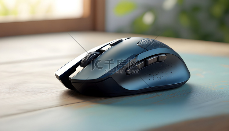 浅蓝色背景上时尚的电脑鼠标设计有足够的复制空高清摄影大图-千库网