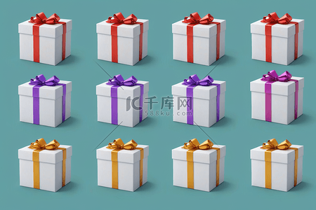 彩色背景礼盒近景特写图高清摄影大图-千库网