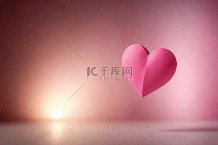 心形粉红色纸模糊背景图高清摄影大图-千库网