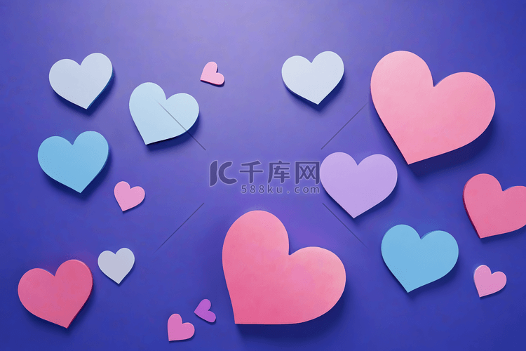 彩色心形组成背景图片高清摄影大图-千库网