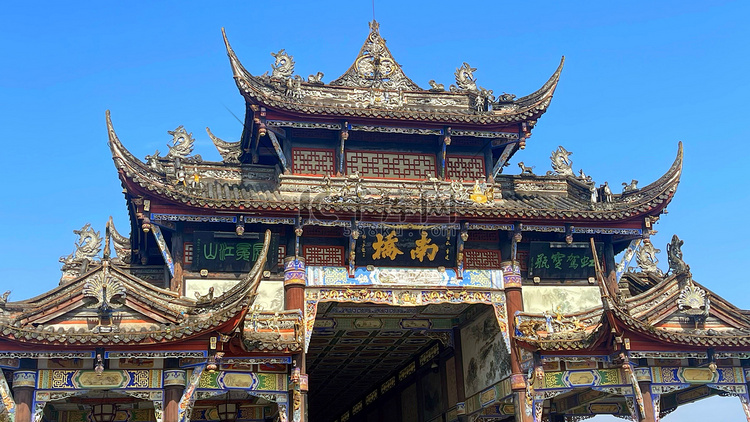 都江堰南桥建筑高清摄影大图-千库网
