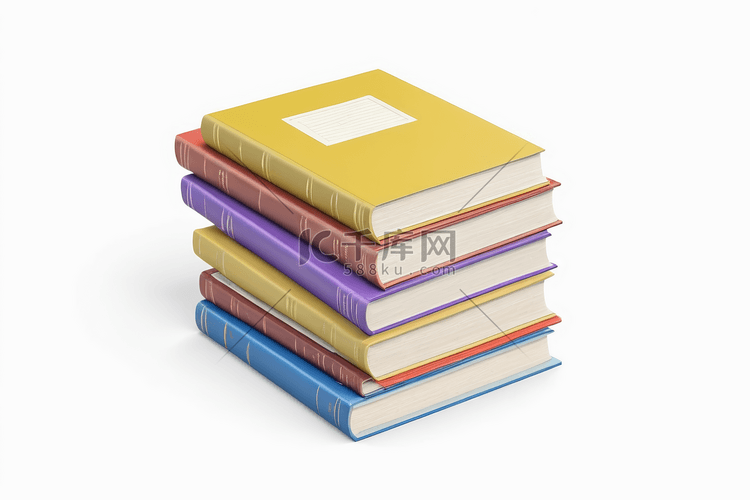 一叠有硬封面书签纸质书渲染图图高清摄影大图-千库网