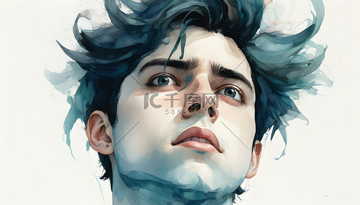 一个人脸上震惊的表情中流露出惊讶和难以置信高清摄影大图-千库网