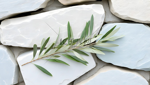 橄榄枝温柔地安放在历史石碑上高清摄影大图-千库网