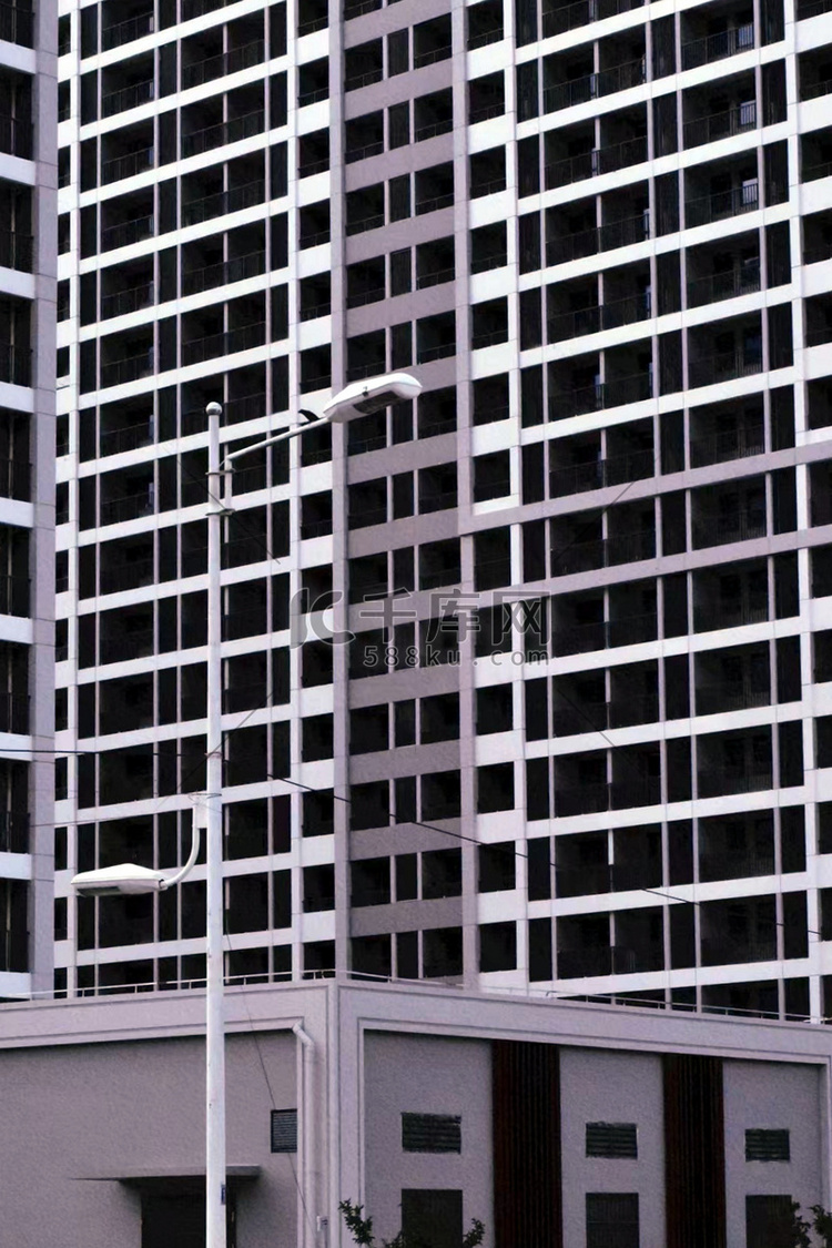 现代高层住宅楼简洁外观高清摄影大图-千库网
