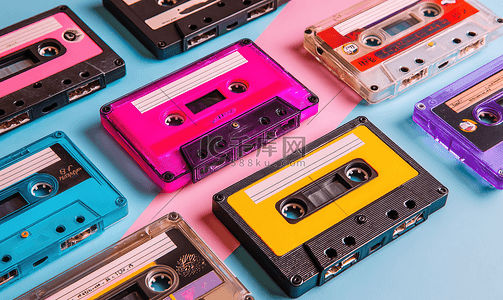 笔记本上的光盘和磁带高清摄影大图-千库网