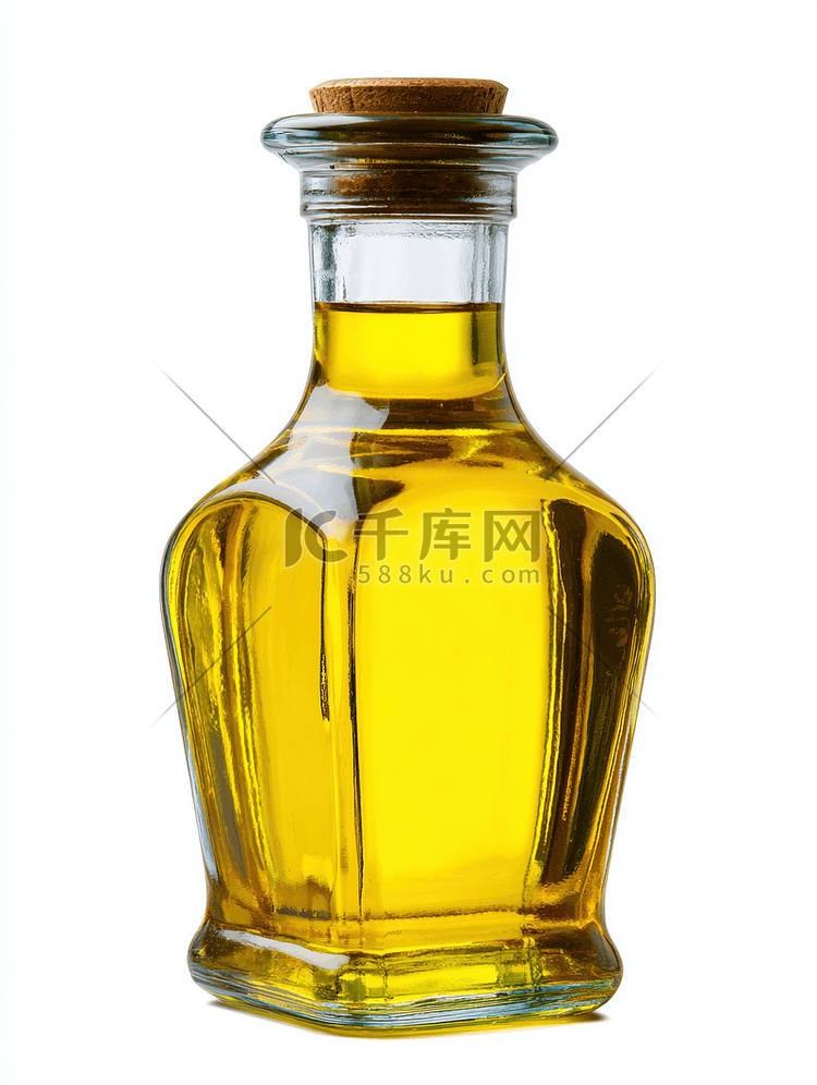 白色背景下分离的橄榄油瓶高清摄影大图-千库网