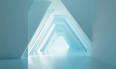 3D插图中带光的几何走廊背景图片免费下载-千库网