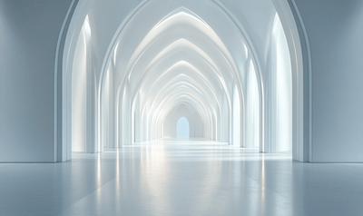 3D渲染未来派背景建筑科幻走廊背景图片免费下载-千库网