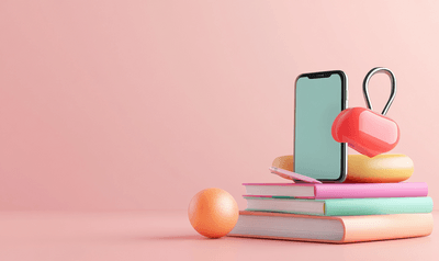 数字在线教育应用手机学习移动复制空间背景社交距离3D渲染背景图片免费下载-千库网