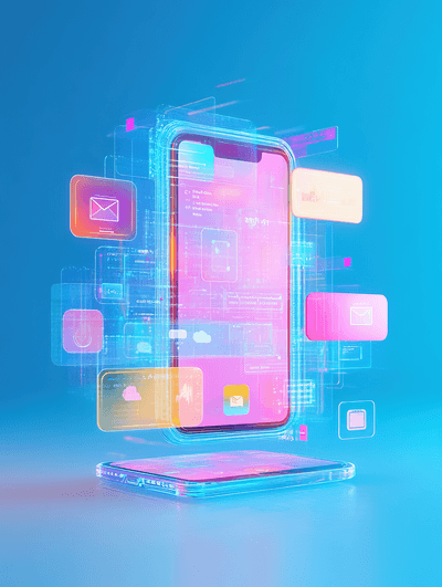 移动应用程序开发和移动网络设计概念用户界面优化3D渲染背景图片免费下载-千库网