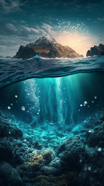 大海小岛蓝色背景图片免费下载_海报banner/高清大图_千库网(图片编号6635239)