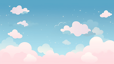 梦幻可爱的天空卡通天空创意插画简单背景图片免费下载_海报banner/高清大图_千库网(图片编号6649578)