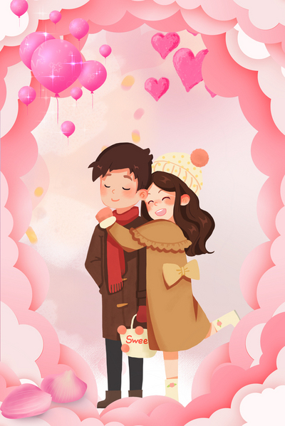 520情人节男女生拥抱海报背景图背景图片免费下载-千库网