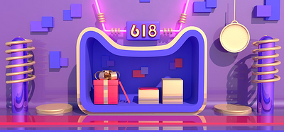 C4D618促销电商背景banner背景图片免费下载-千库网