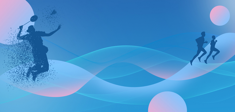 亚运会跑步蓝色简约背景图片免费下载-千库网