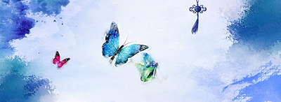 水彩素雅文艺banner背景图片免费下载-千库网