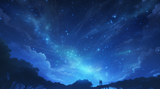 唯美动漫星空背景图片免费下载_海报banner/高清大图_千库网(图片编号6407382)