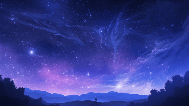 唯美动漫星空背景图片免费下载_海报banner/高清大图_千库网(图片编号6407387)