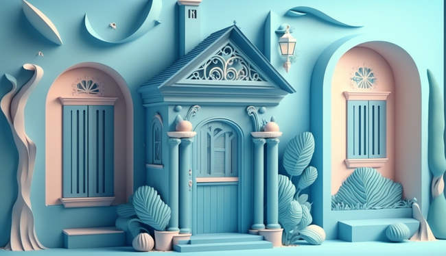 3D房子模型建筑模型背景图片免费下载_海报banner/高清大图_千库网(图片编号6409842)